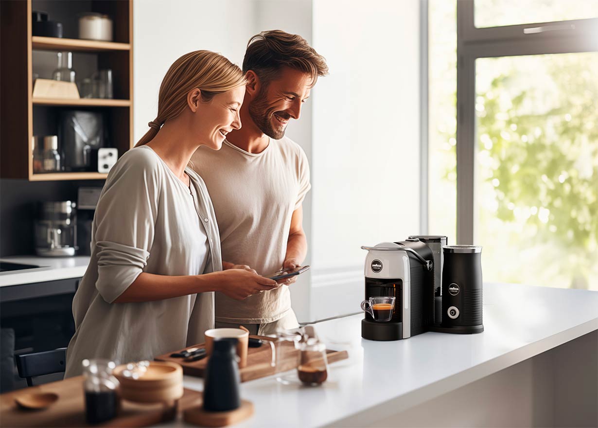 Jolie & Milk Evo - Espresso Coffee Machine with Milk Frother | Lavazza